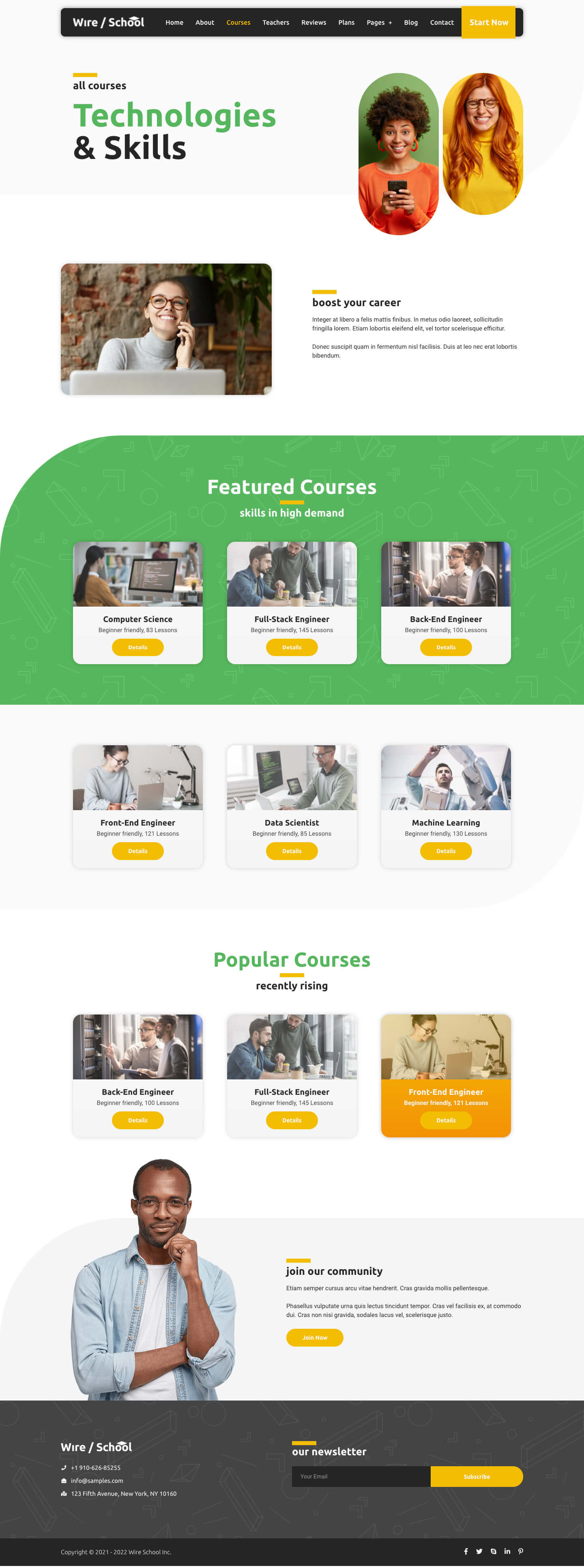 Wire School - Online Education Elementor Template Kit by ideadriven