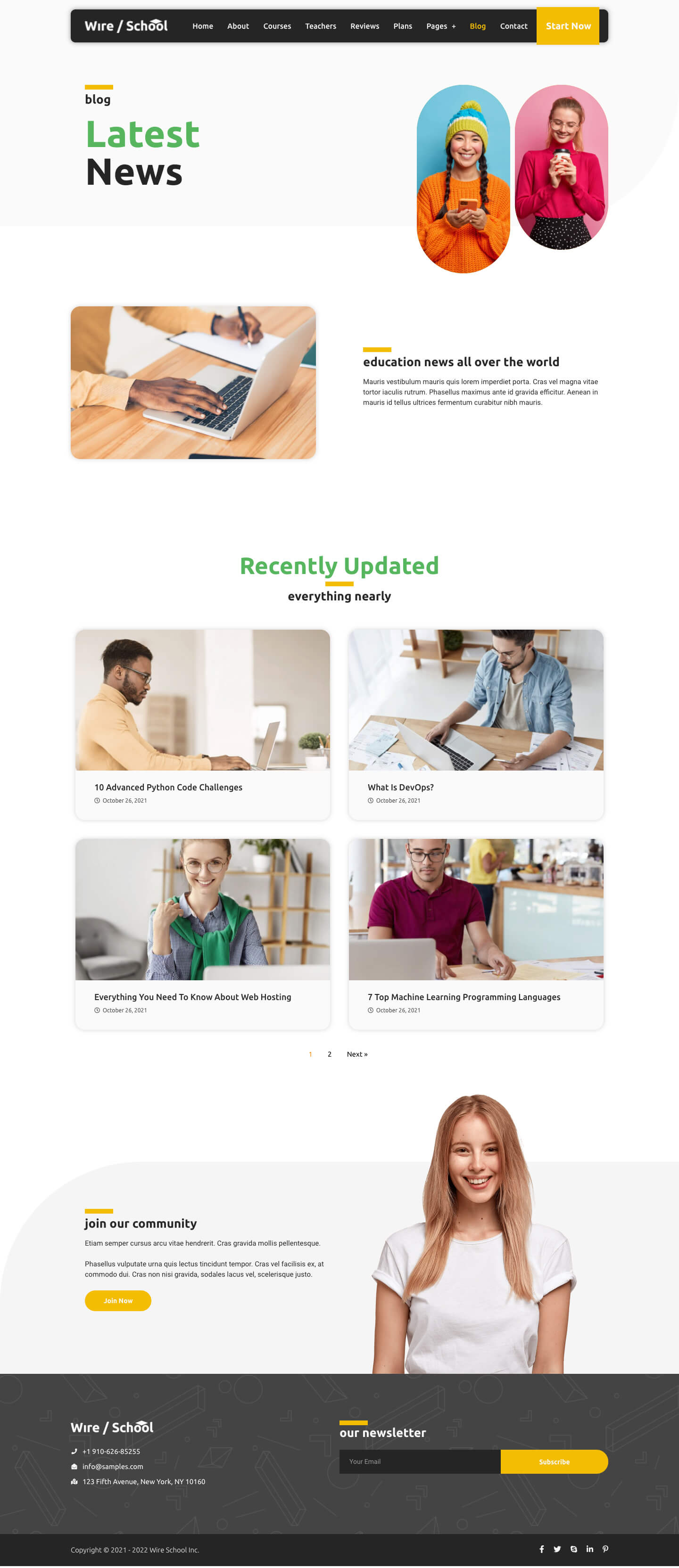 Wire School - Online Education Elementor Template Kit by ideadriven