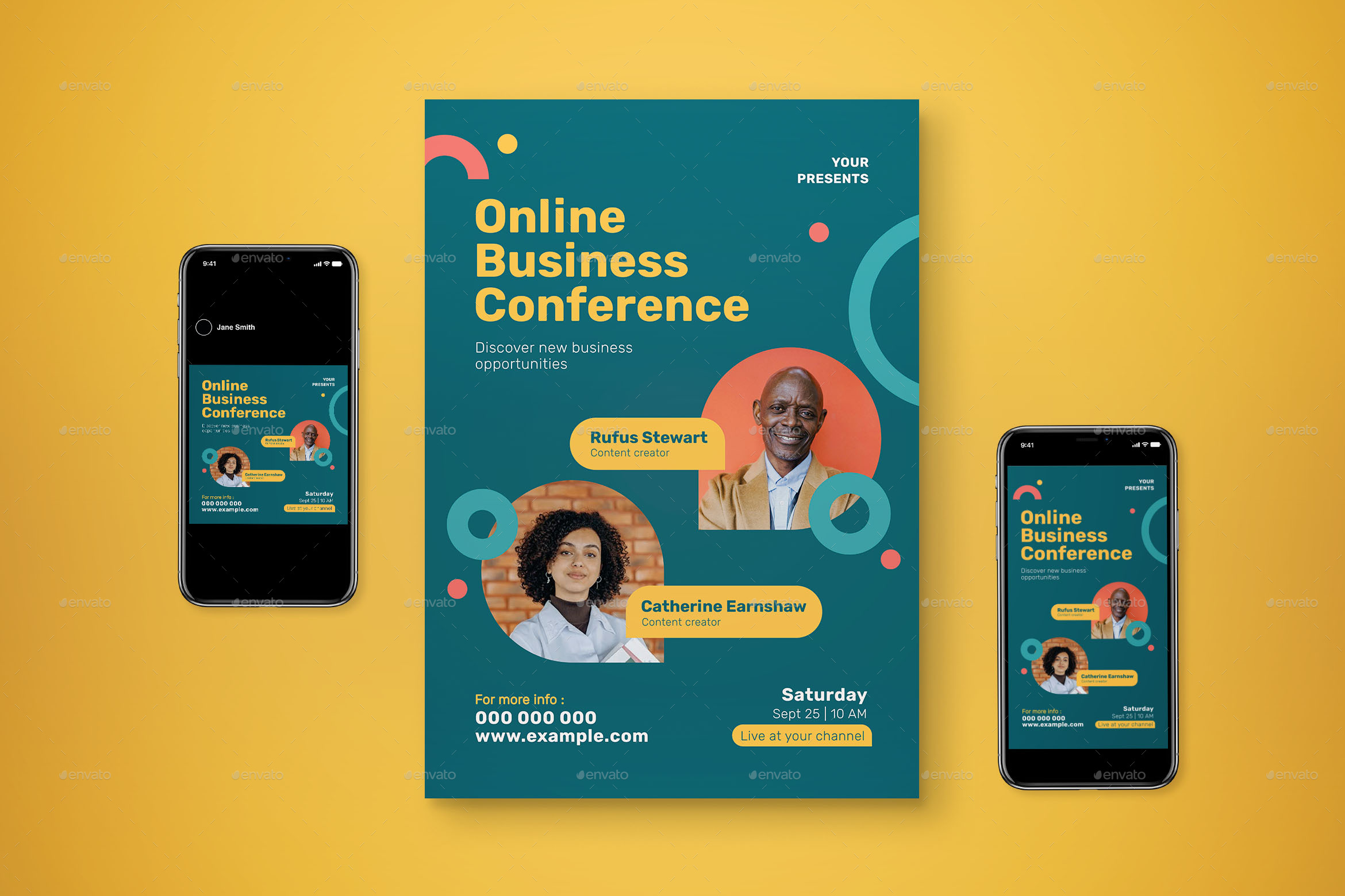 Online Business Conference Flyer Set, Print Templates | GraphicRiver