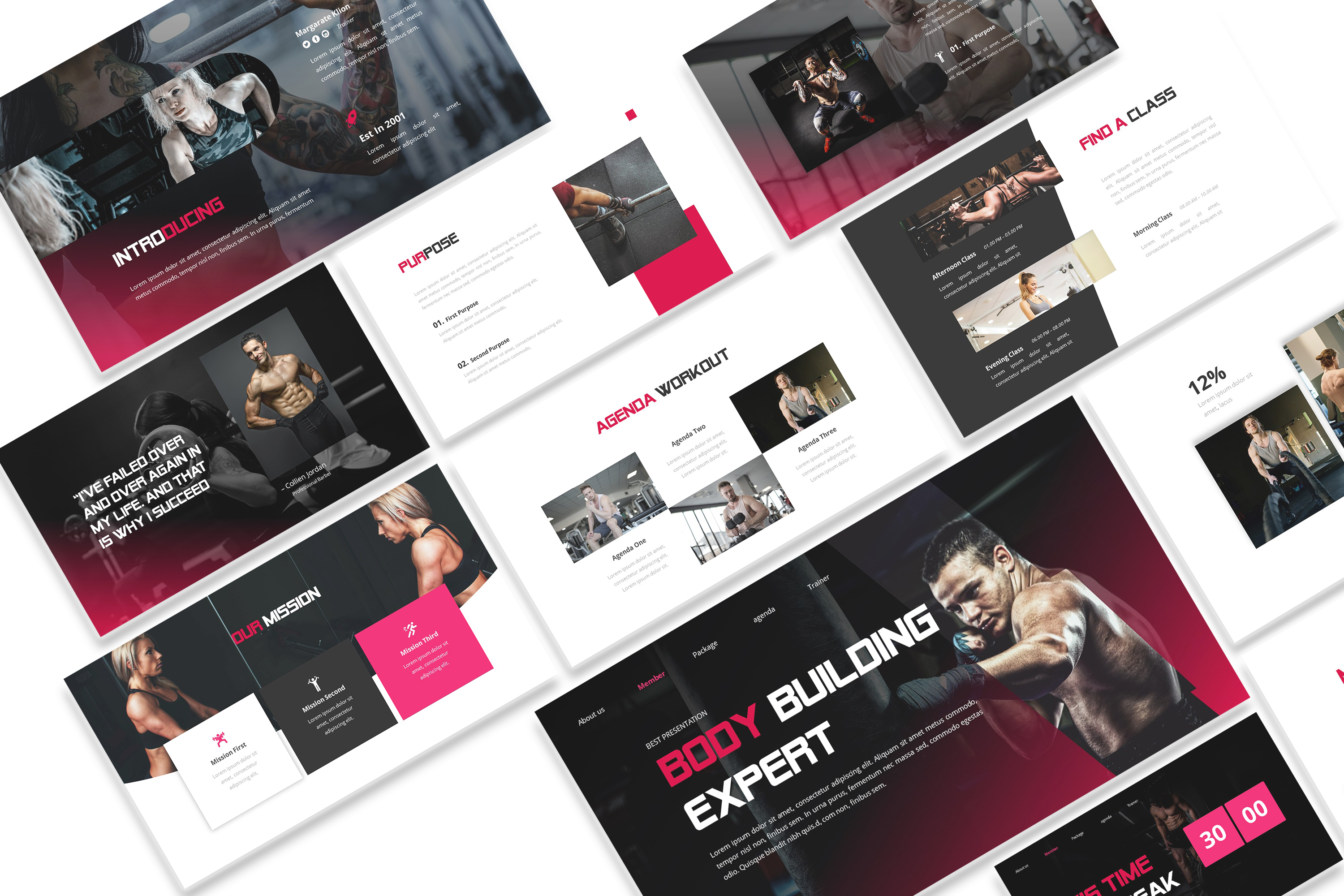 Body Building Google Slides Presentation Template by Focusdesigntem