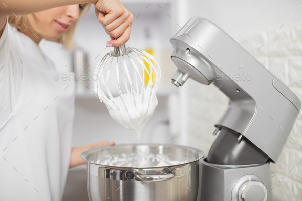 Close up cropped indoor shot of professional female chef Stock Photo by ...