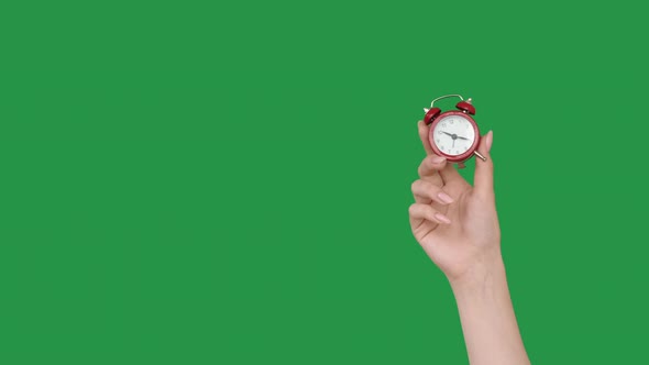 Hurry Up Time Reminder Hand Red Alarm Clock Set 2, Stock Footage ...