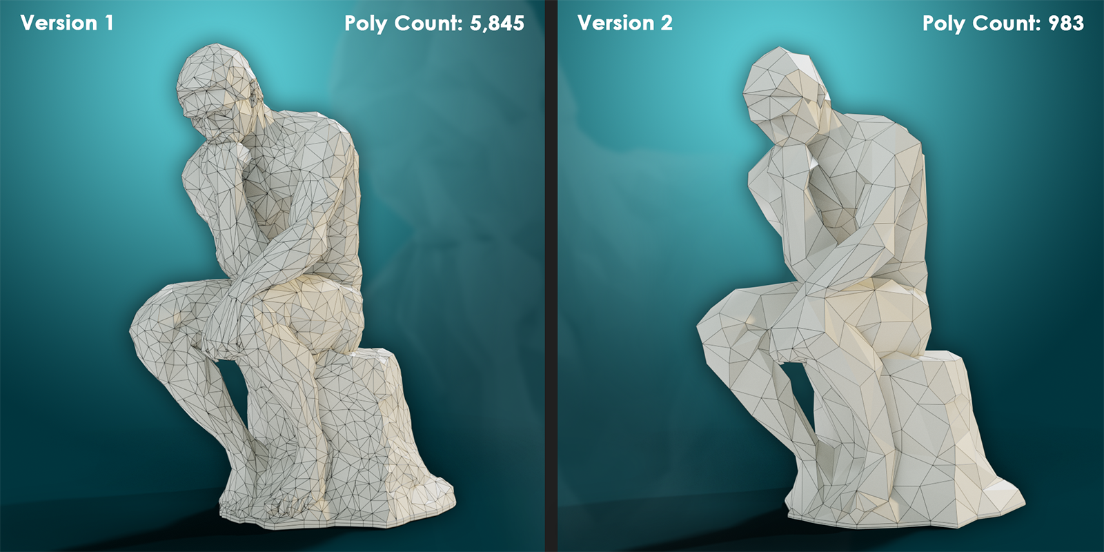 Low poly Statue of the Thinker by Klockwork_Animation | 3DOcean