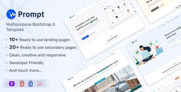 Prompt - Modern & Multipurpose Bootstrap 5 Template by coderthemes