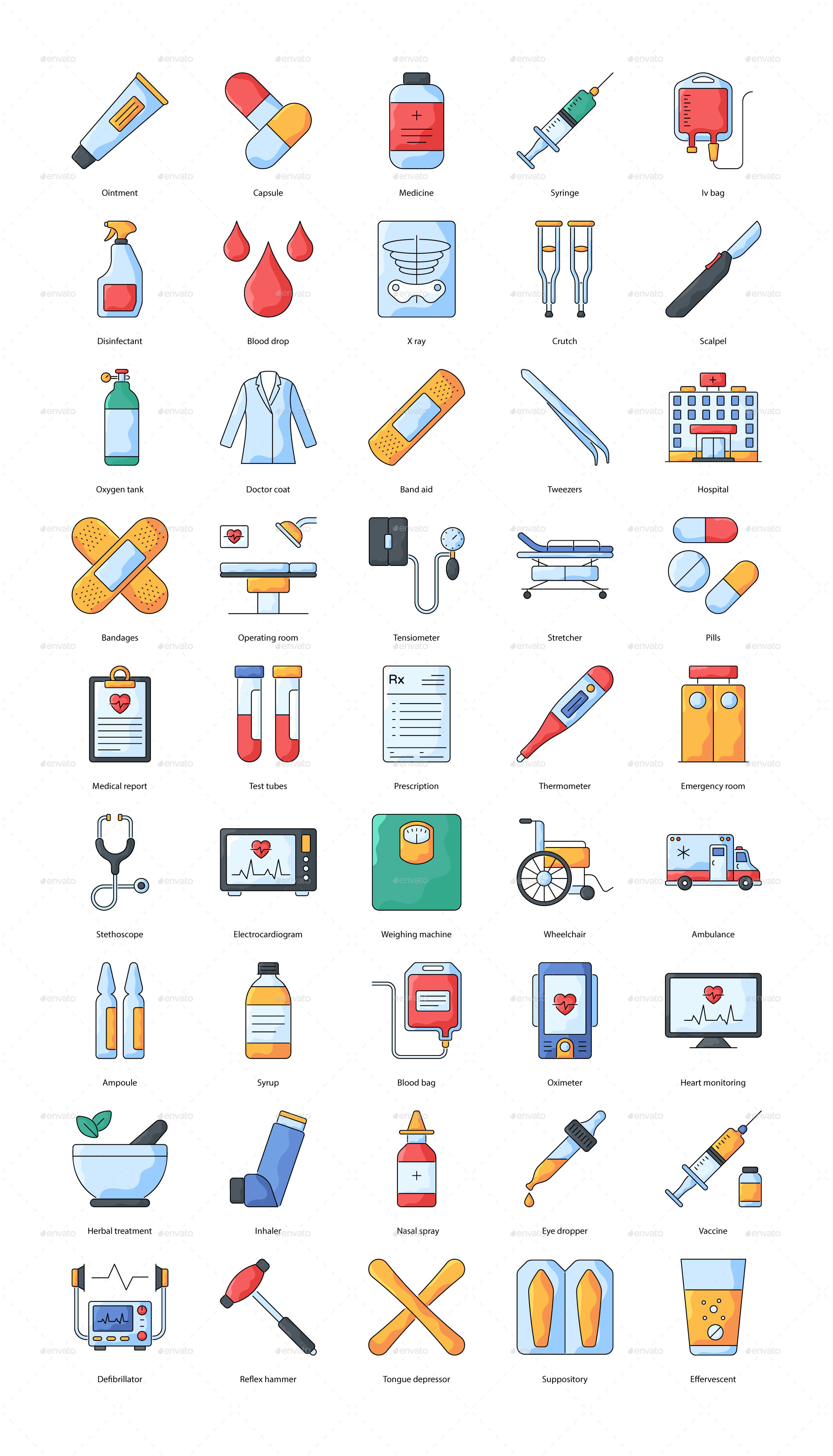 Medicine Icons Set, Icons | GraphicRiver