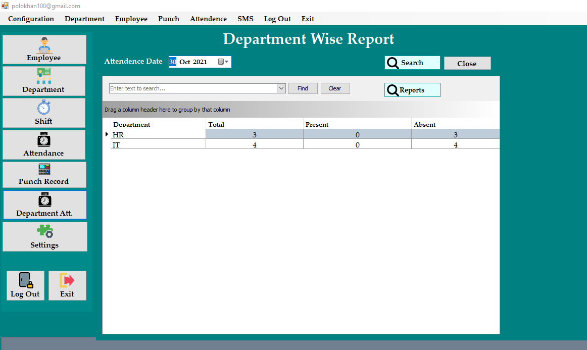 Employee Attendance from Zkteco Device Management Software by polo_khan