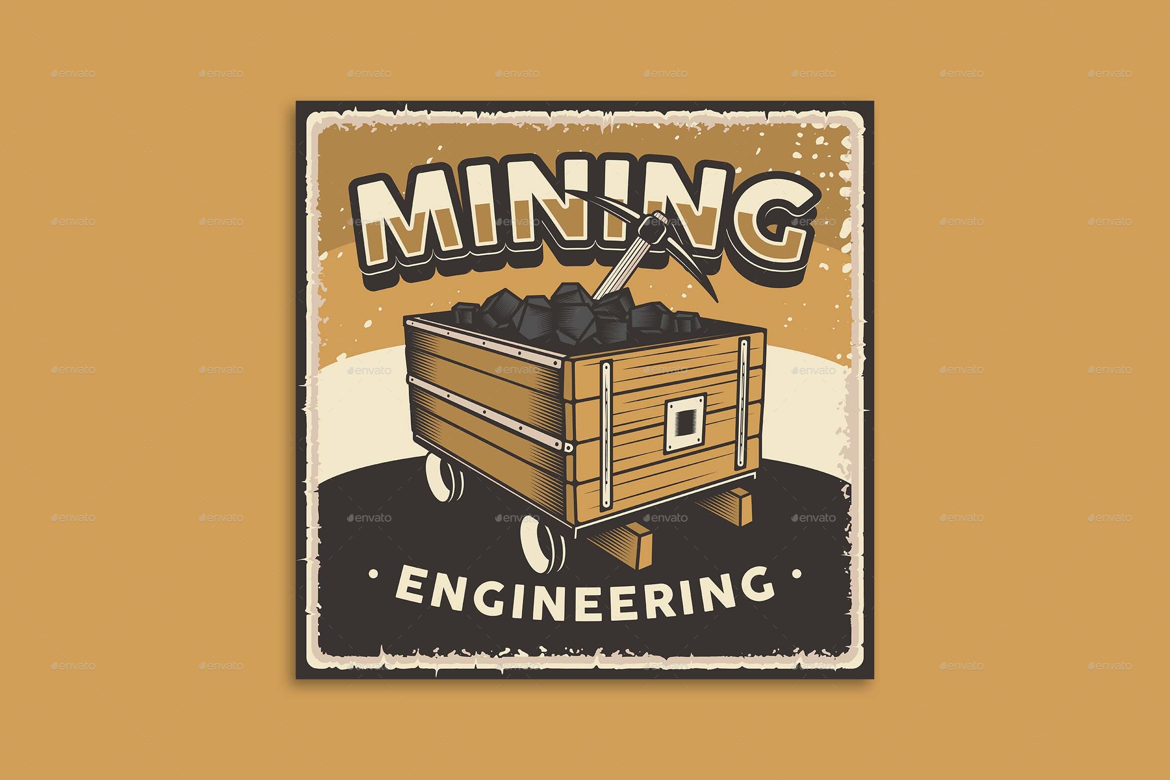 Retro Mining Engineering Poster, Vectors | GraphicRiver