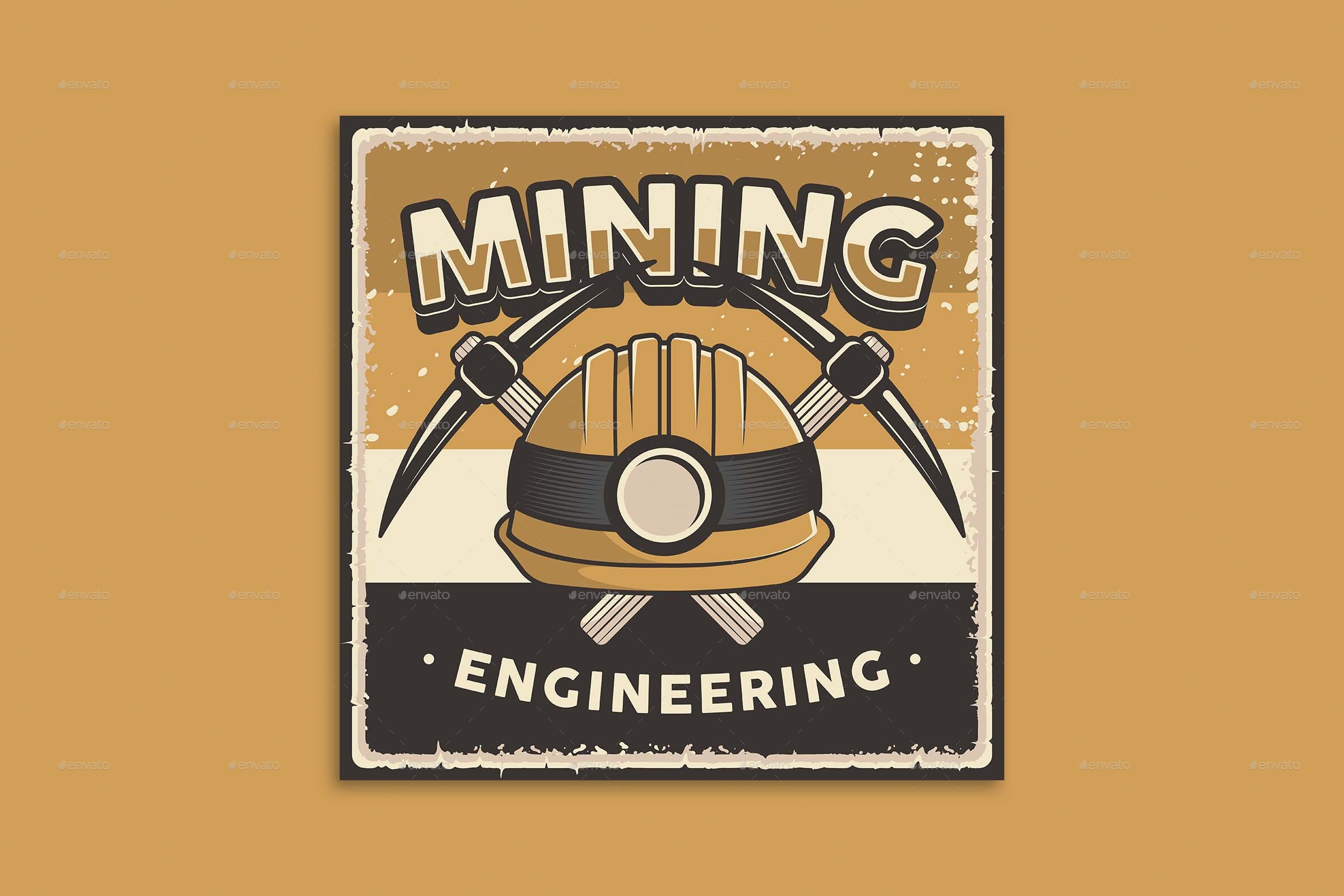 Retro Mining Engineering Poster, Vectors | GraphicRiver