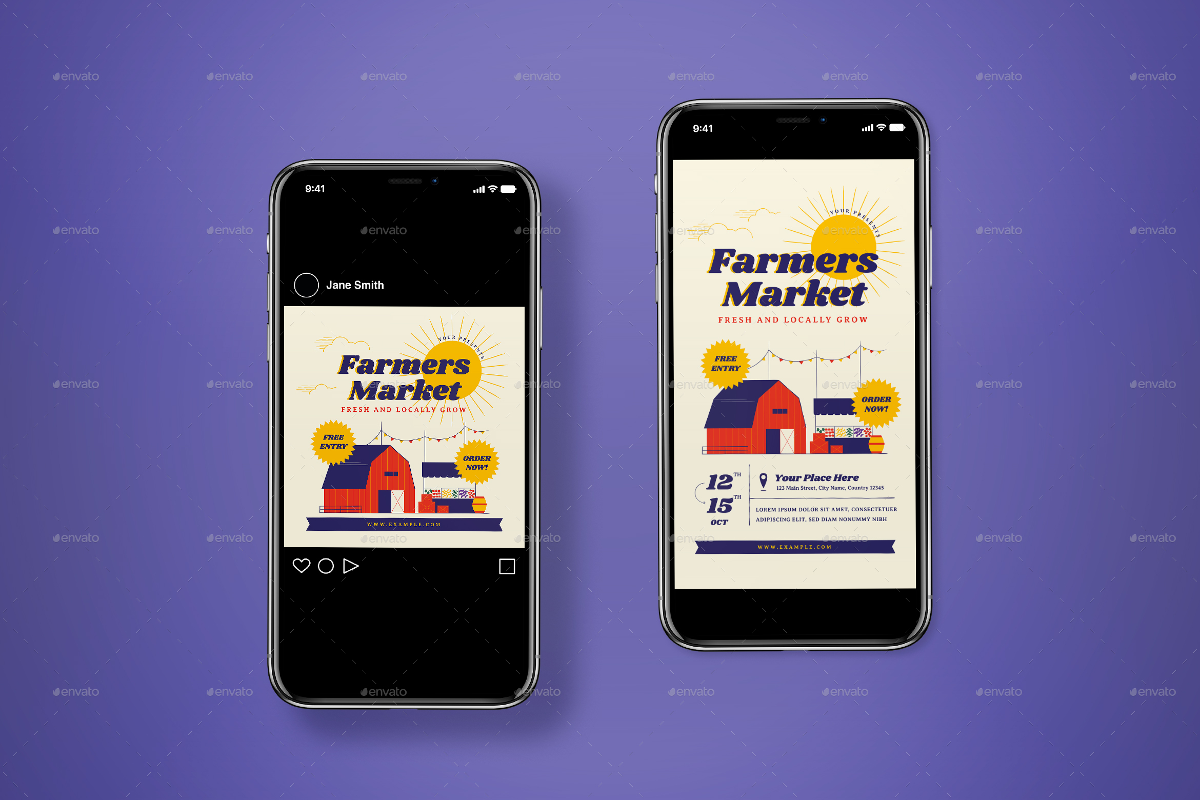 Farm Market Flyer Set, Print Templates | GraphicRiver