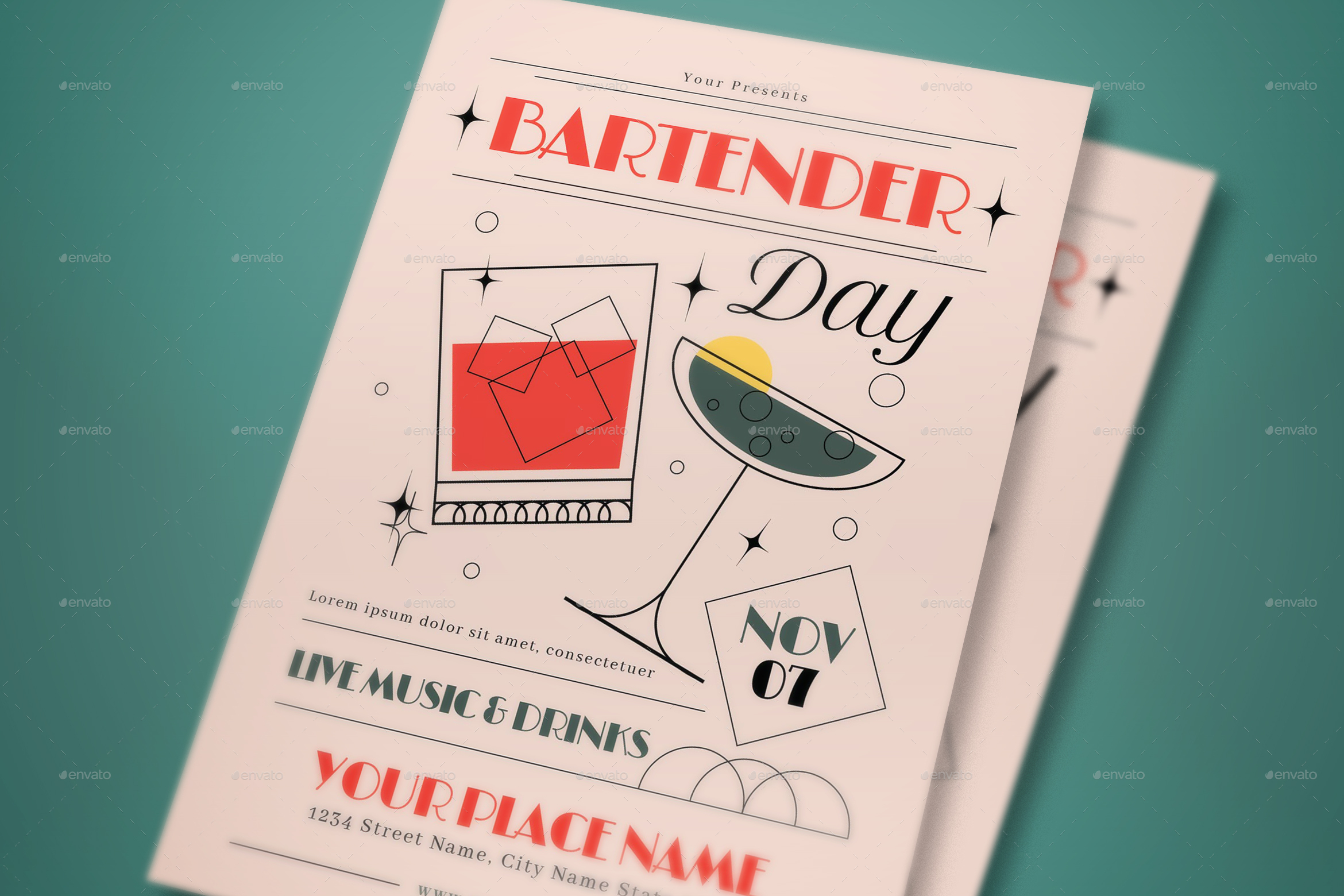 National Bartender Day Flyer Set, Print Templates | GraphicRiver