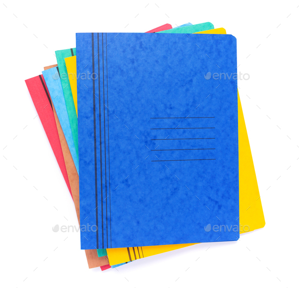 Stack of paper folder from craft carton isolated at white background ...