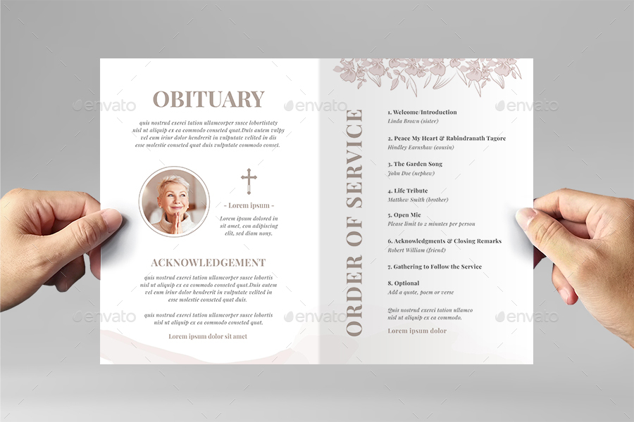 Funeral Service Brochure Template, Print Templates | GraphicRiver