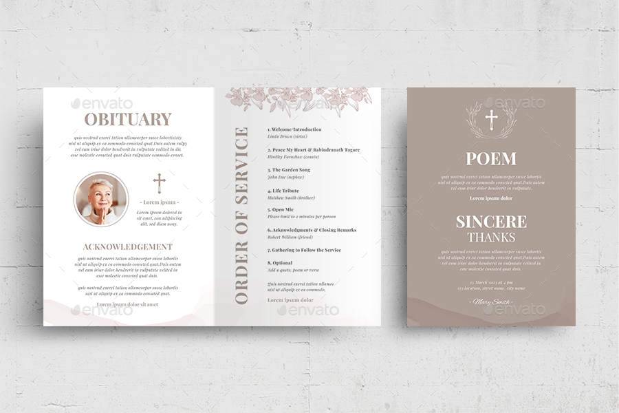 Funeral Service Brochure Template, Print Templates | GraphicRiver