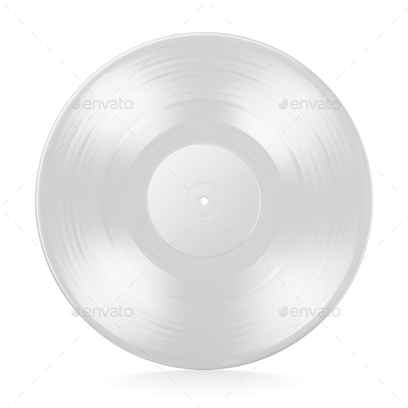 12-inch vinyl LP record isolated on white background. 3D rendering ...