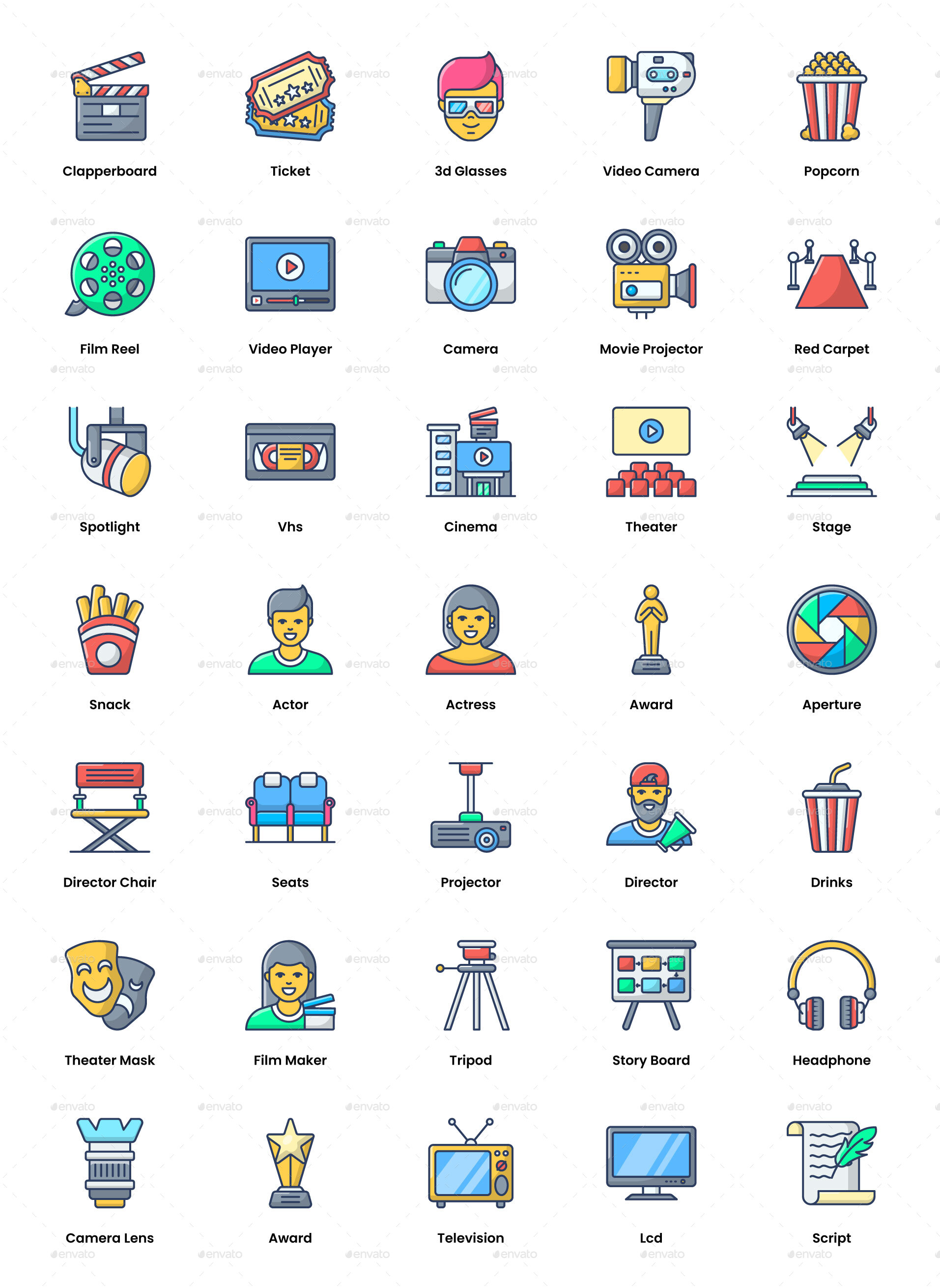 Cinema Icon Set, Icons | GraphicRiver
