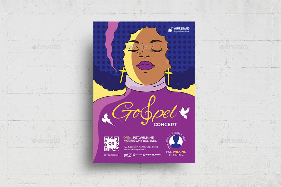 Gospel Church Singer Flyer Template, Print Templates | GraphicRiver