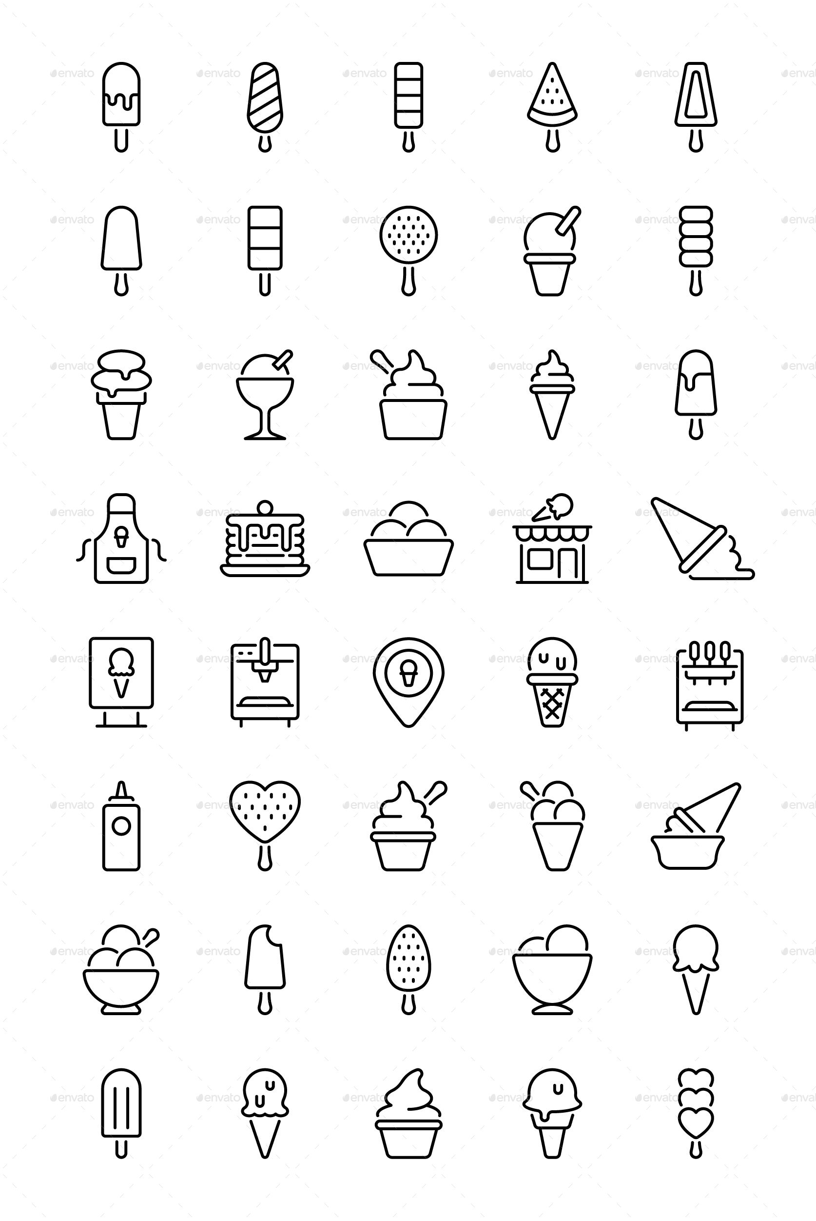 Ice Cream Icons, Icons | GraphicRiver