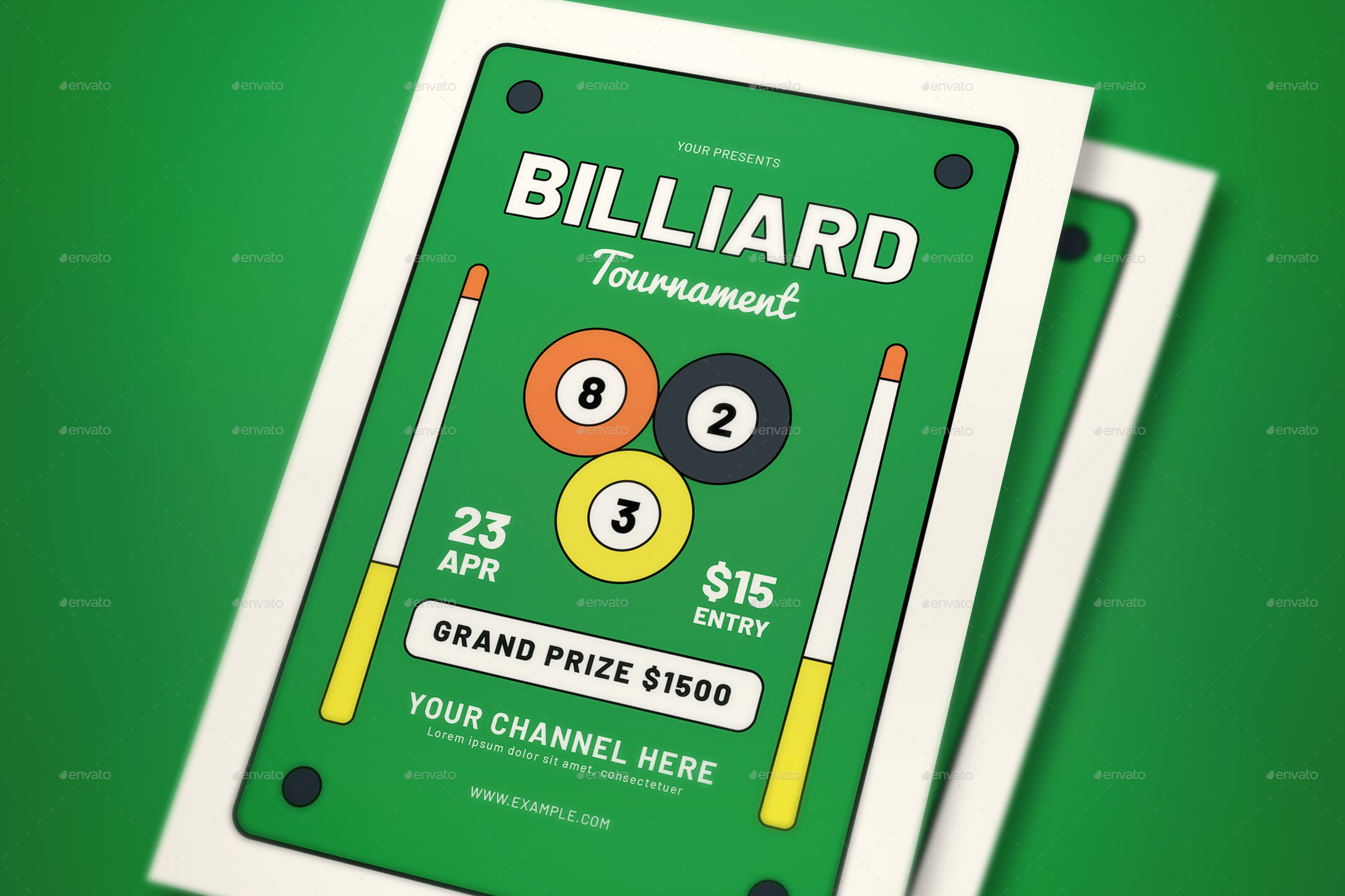 Billiard Tournament Flyer Set, Print Templates | GraphicRiver