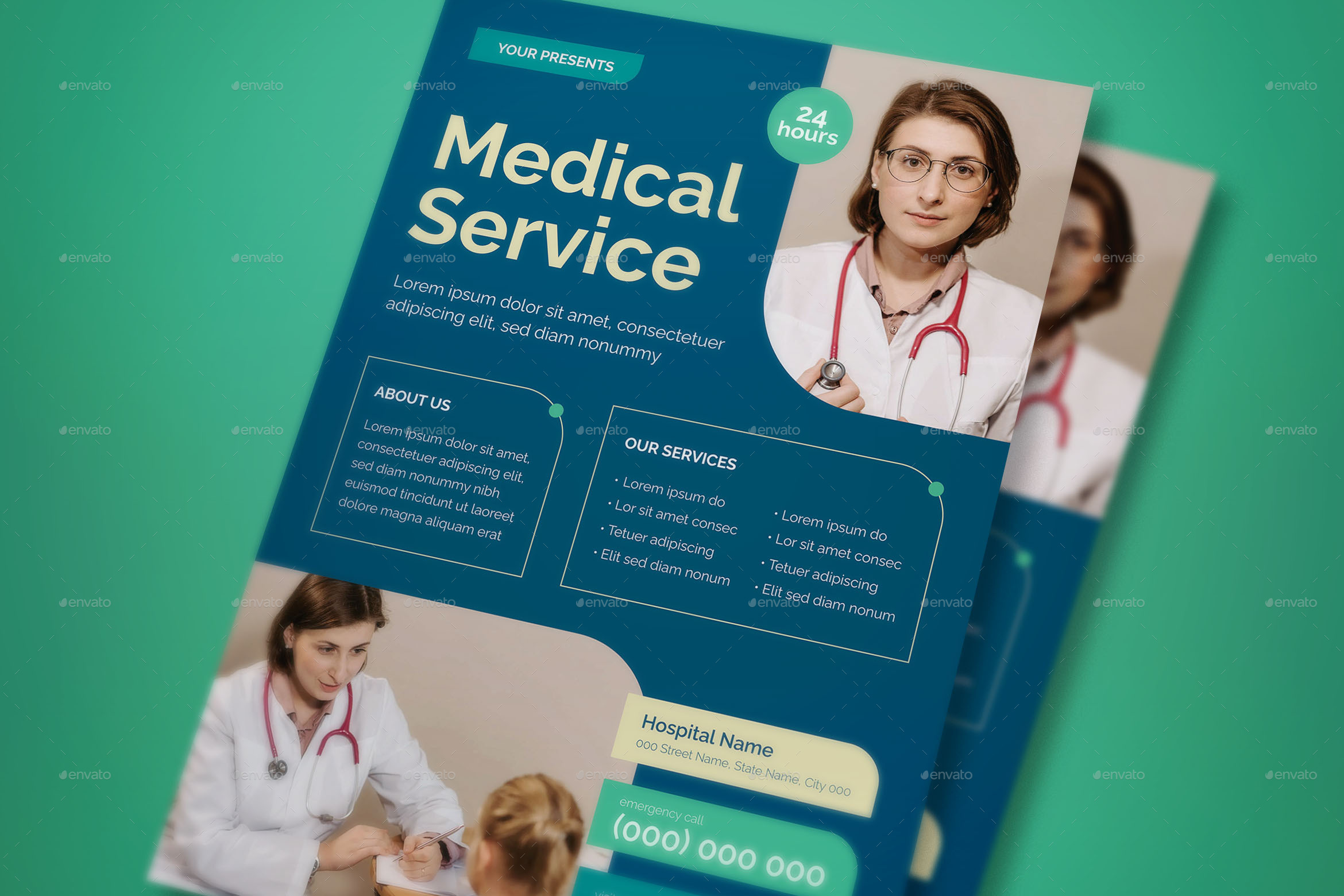 Medical Service Flyer Set, Print Templates | GraphicRiver