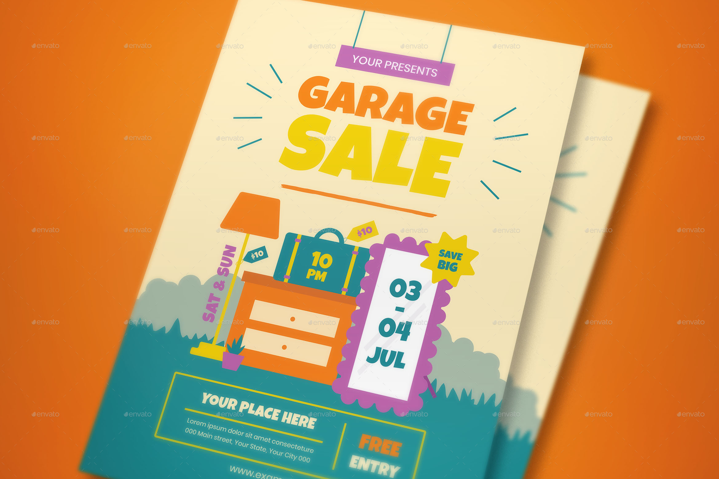 Garage Sale Flyer Set, Print Templates | GraphicRiver