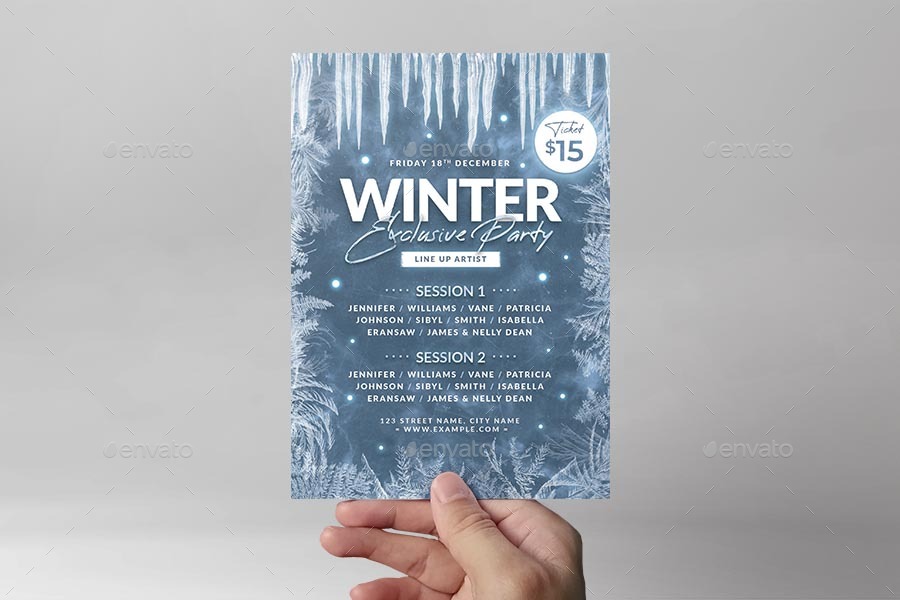 Frozen Winter Flyer Template, Print Templates | GraphicRiver