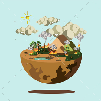 Illustration of Burning Earth Nature, Graphics | GraphicRiver