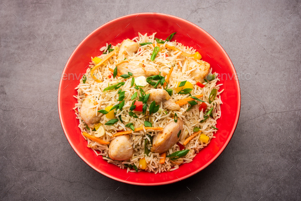 schezwan chicken fried rice Stock Photo by stockimagefactory | PhotoDune