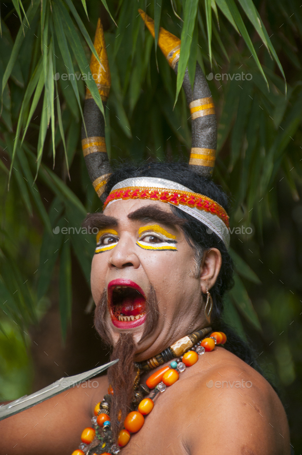 Portrait of Impressionist or Behrupiya, Traditional performing artist ...