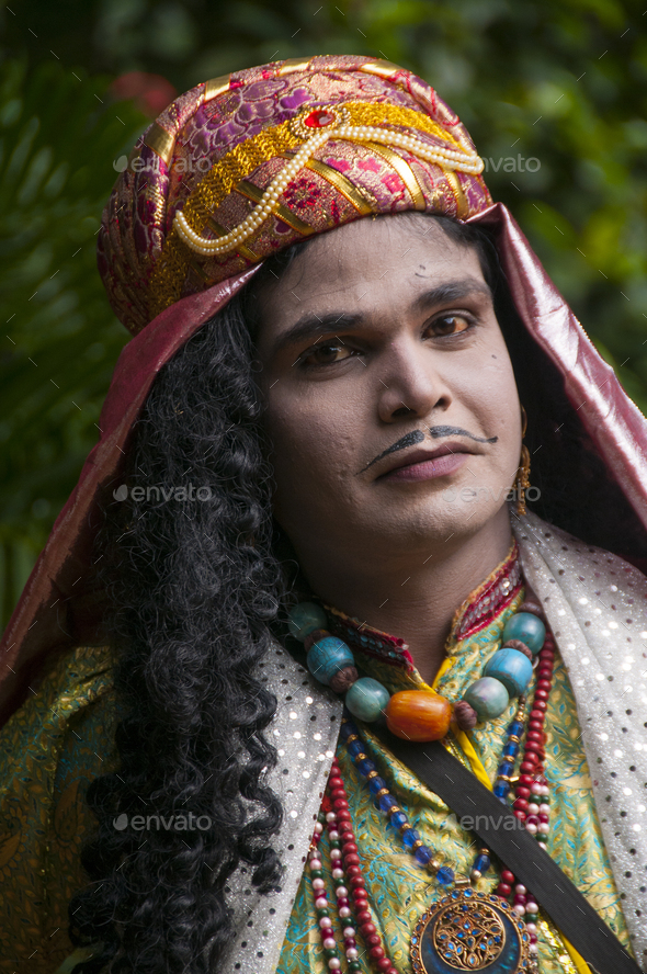 Portrait of Impressionist or Behrupiya, Traditional performing artist ...