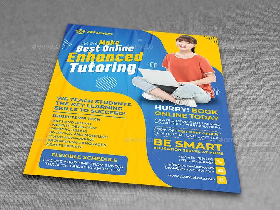 E-Learning Services Flyer Template, Print Templates | GraphicRiver