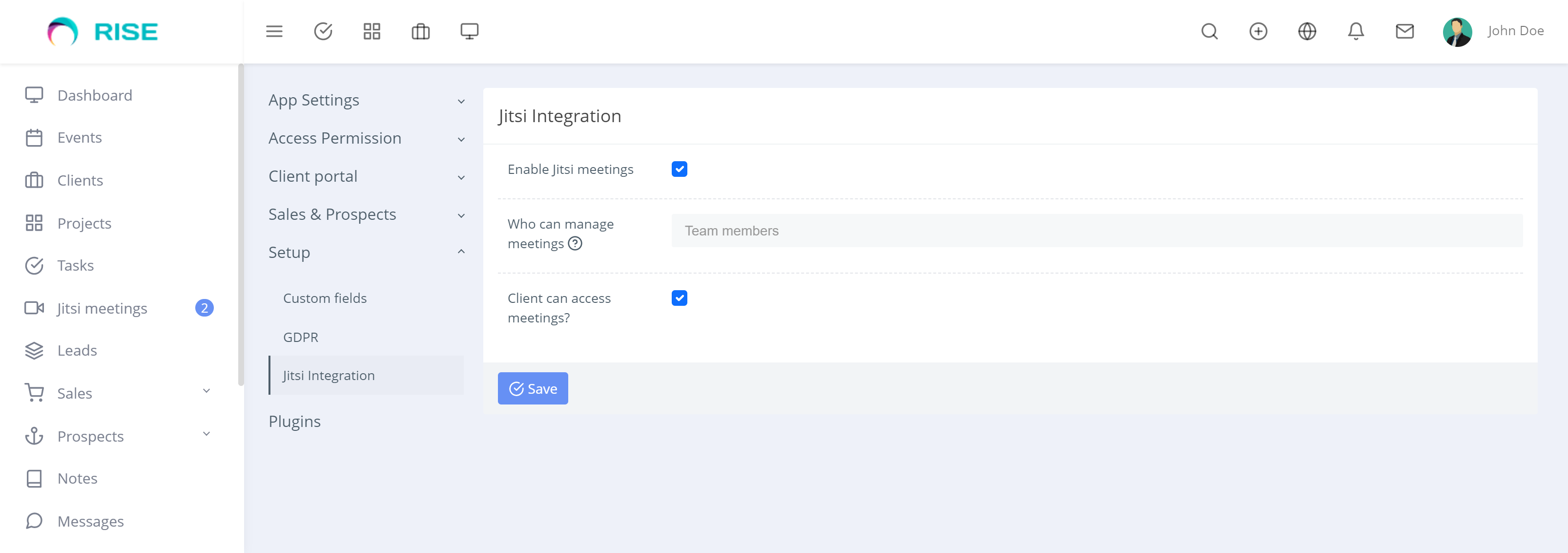 Jitsi Integration for RISE CRM by ClassicCompiler | CodeCanyon