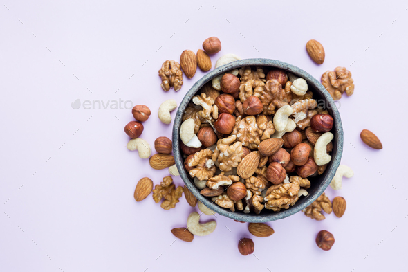 Nuts top view Stock Photo by ipolly80 | PhotoDune