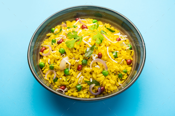 Pohe or pohe or pohaa is an indian breakfast recipe Stock Photo by ...