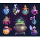 Magic Potion Bottles Set, Vectors | GraphicRiver