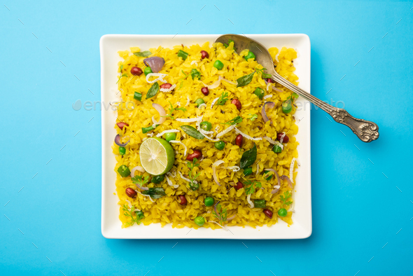 Pohe or pohe or pohaa is an indian breakfast recipe Stock Photo by ...