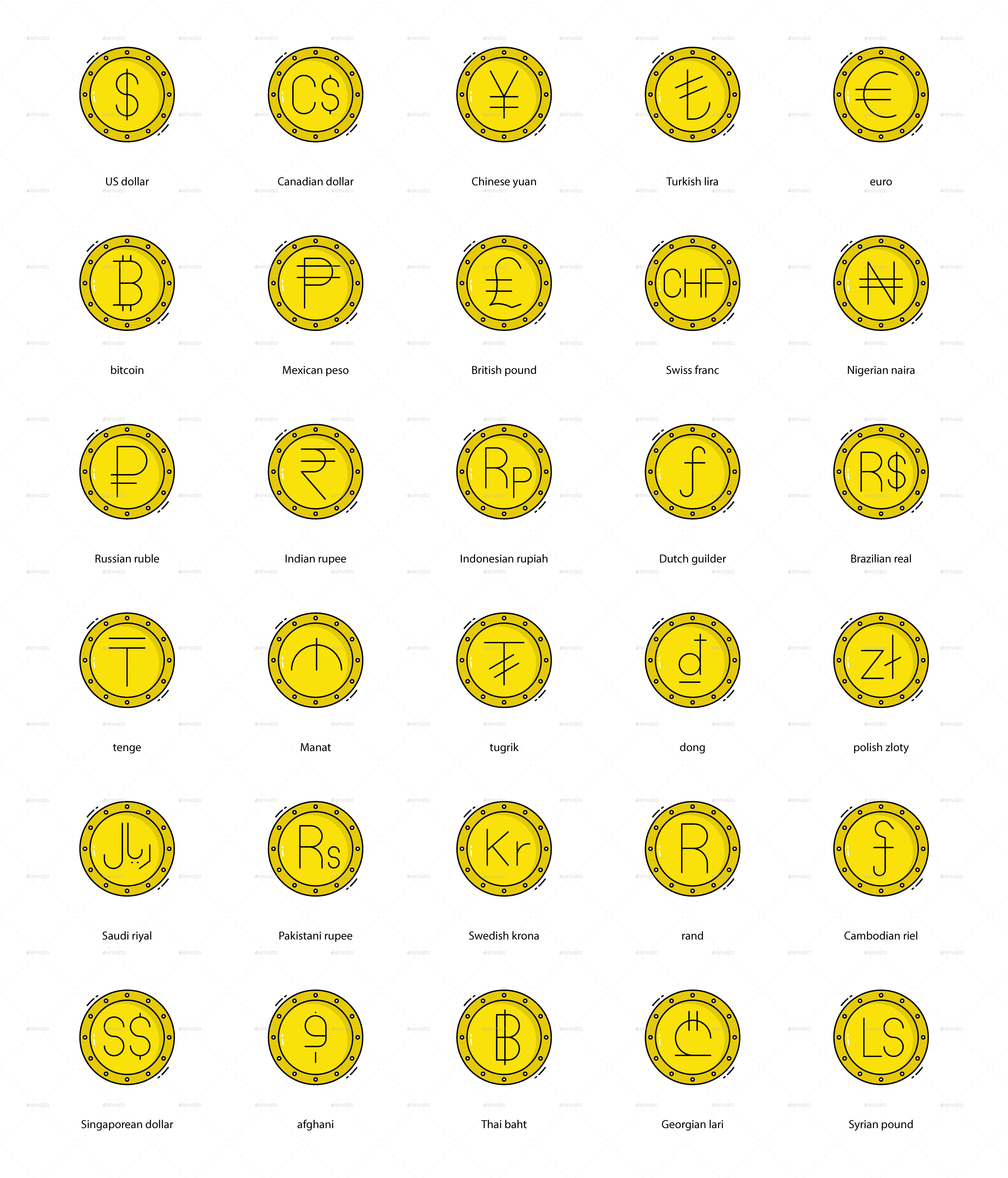 Currency icons set by trianglesquad | GraphicRiver