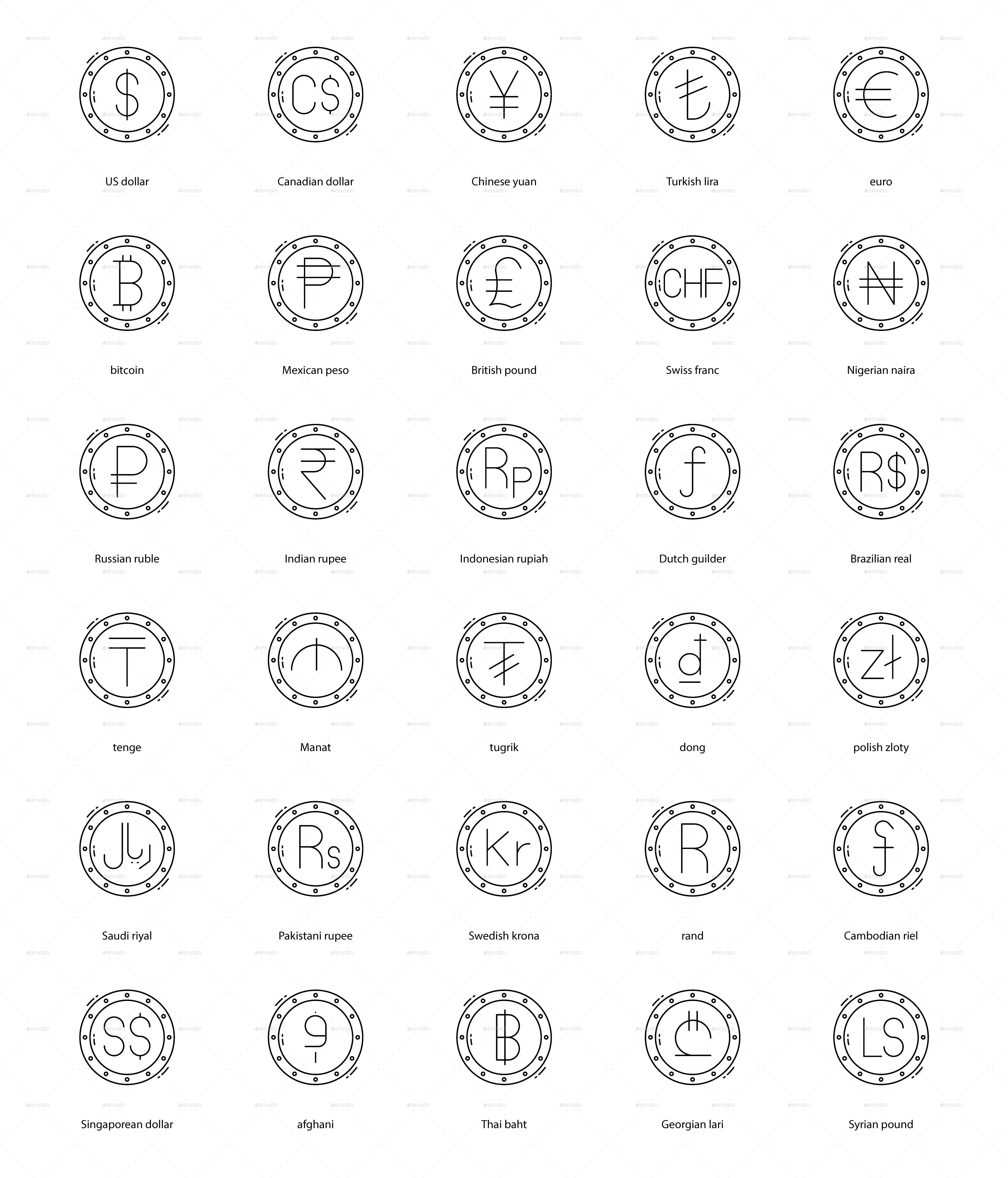 Currency icons set by trianglesquad | GraphicRiver