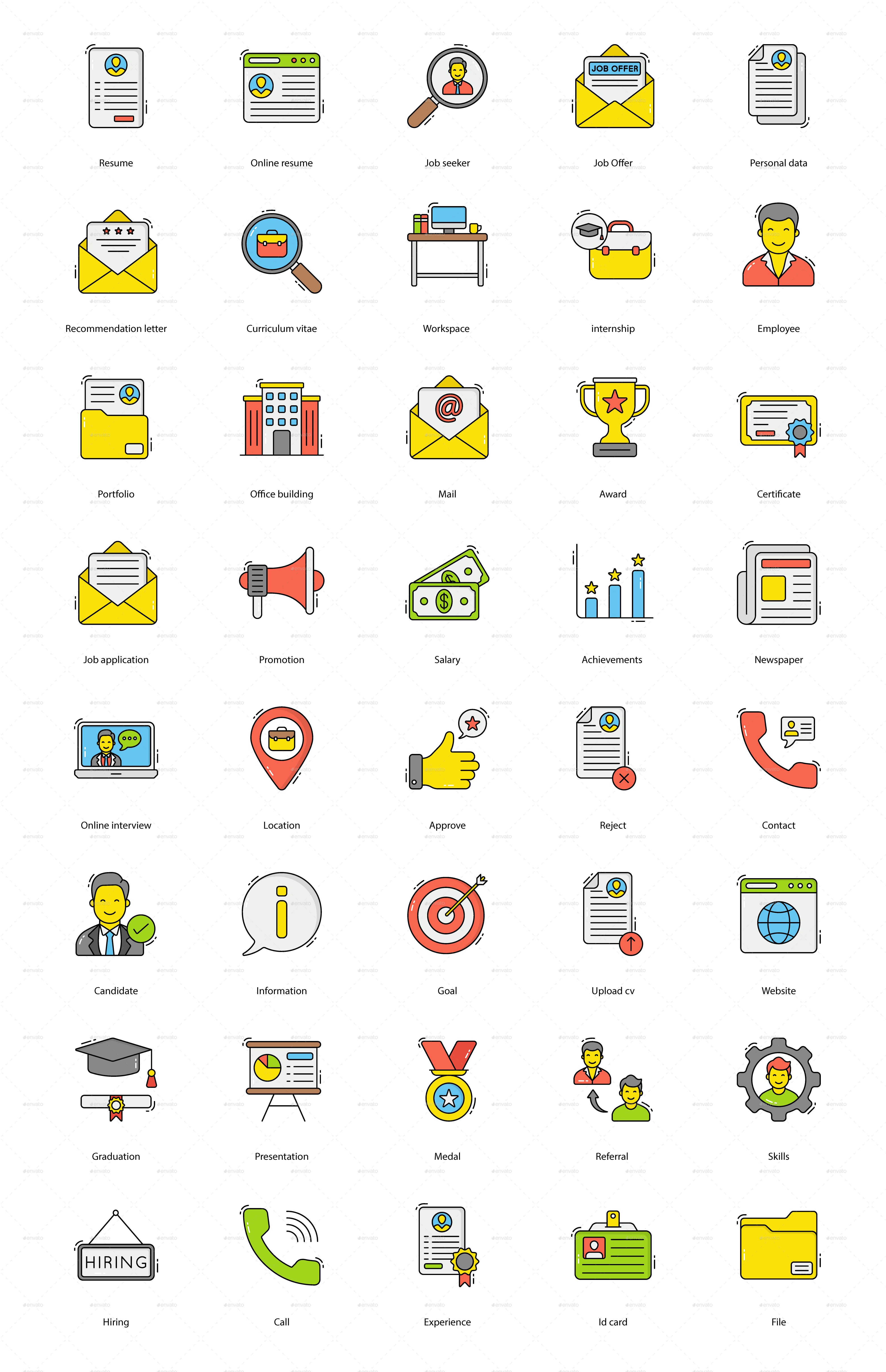 Resume icons set by trianglesquad | GraphicRiver