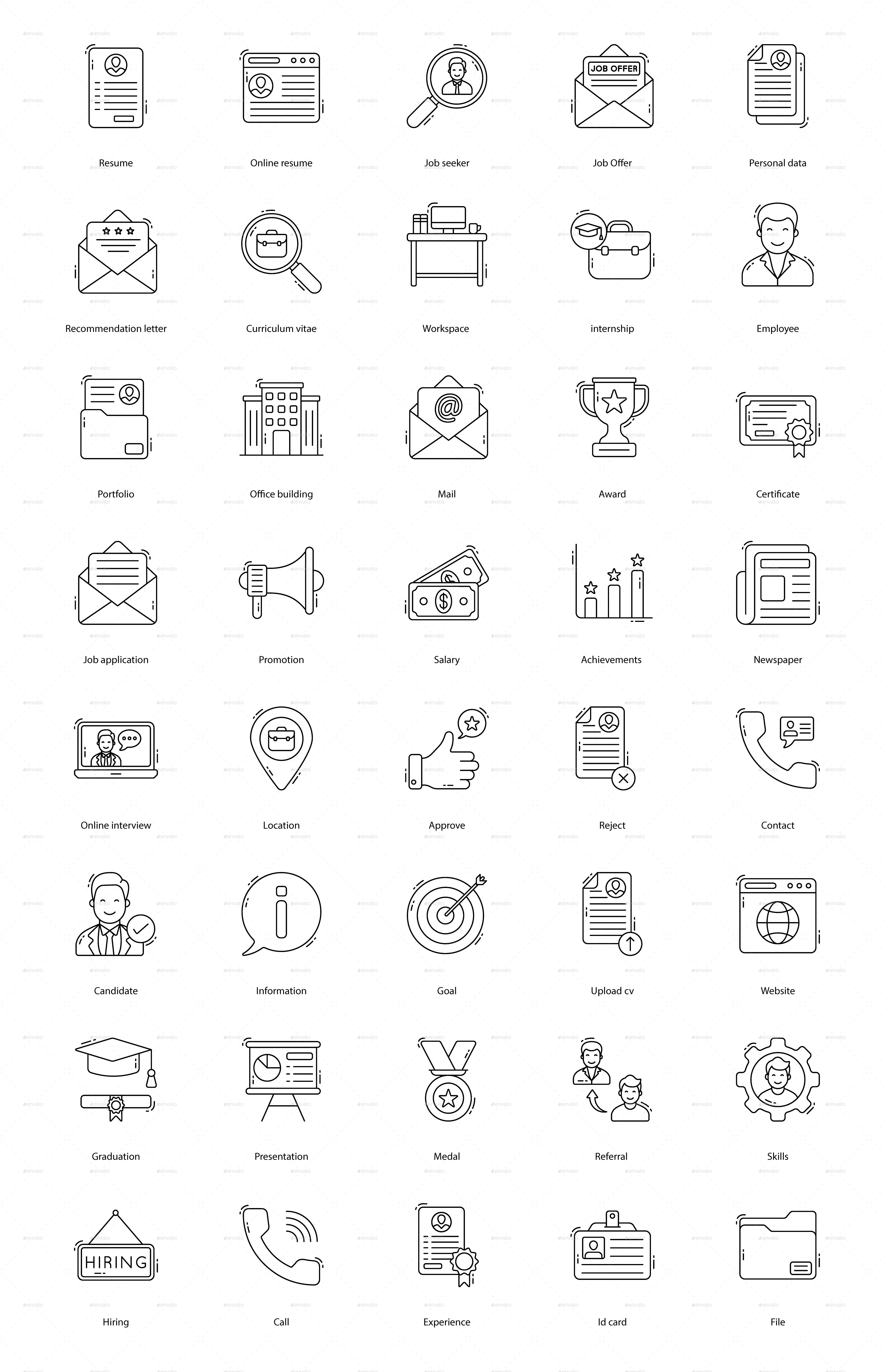 Resume icons set by trianglesquad | GraphicRiver