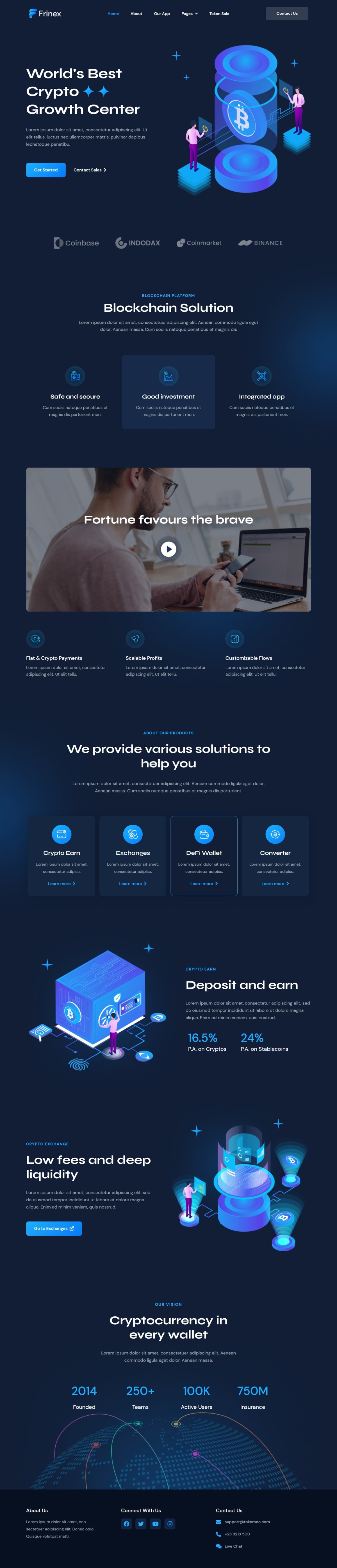 Frinex | Blockchain Cryptocurrency & Bitcoin Elementor Template Kit by ...