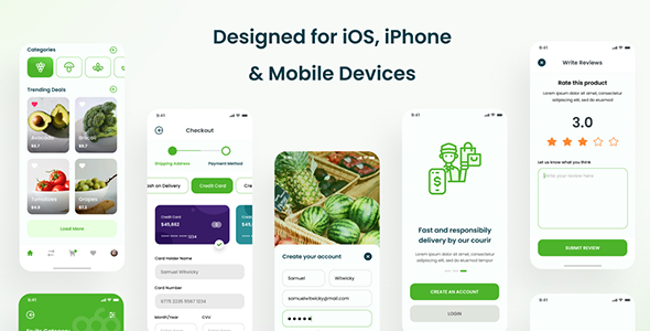 Grocery Mobile App HTML ( Framework 7 + PWA ) by DexignZone | ThemeForest
