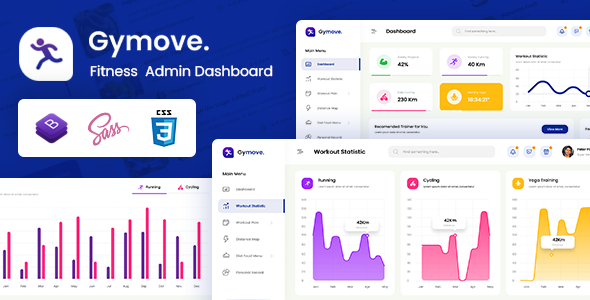 Gymove - Fitness Admin Dashboard Bootstrap HTML Template by DexignZone