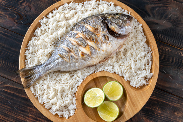 Grilled fish with rice Stock Photo by Alex9500 | PhotoDune