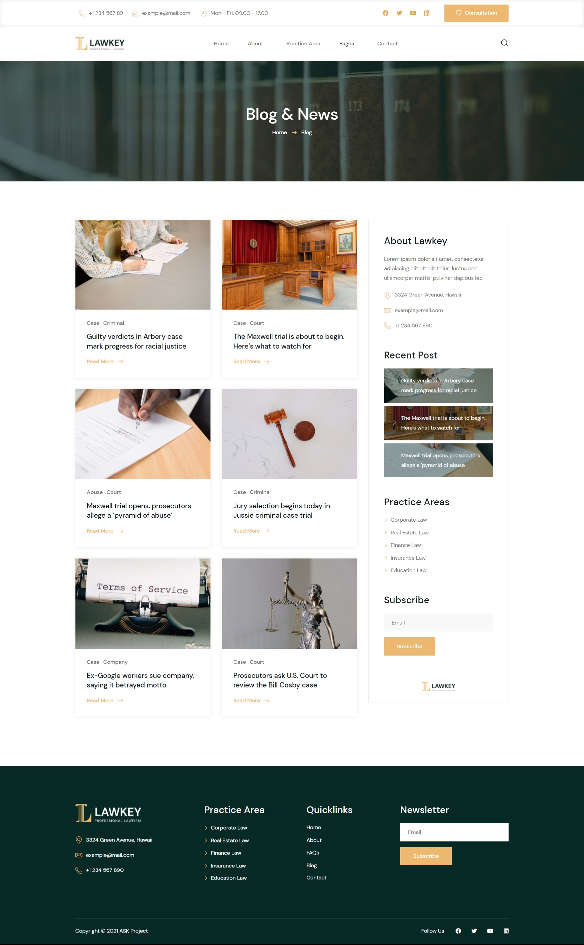 Lawkey - Law Firm & Attorney Elementor Template Kit by askproject ...