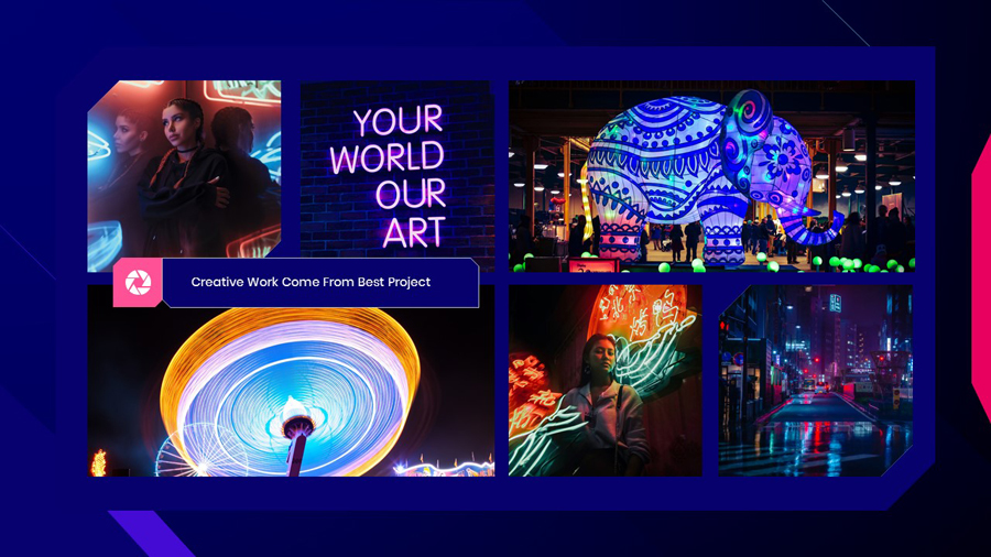 Zealous - Modern Neon Google Slides Template, Presentation Templates
