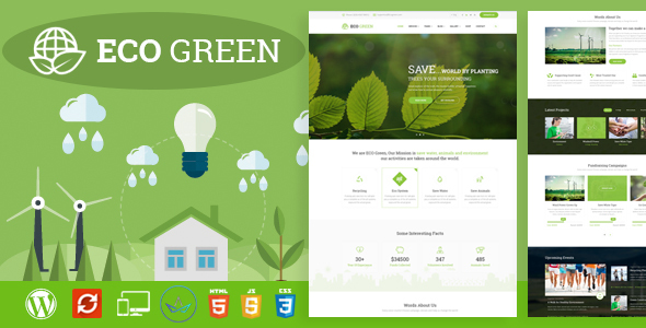 Eco Green - WordPress Theme for Environment and Renewable Energy ...