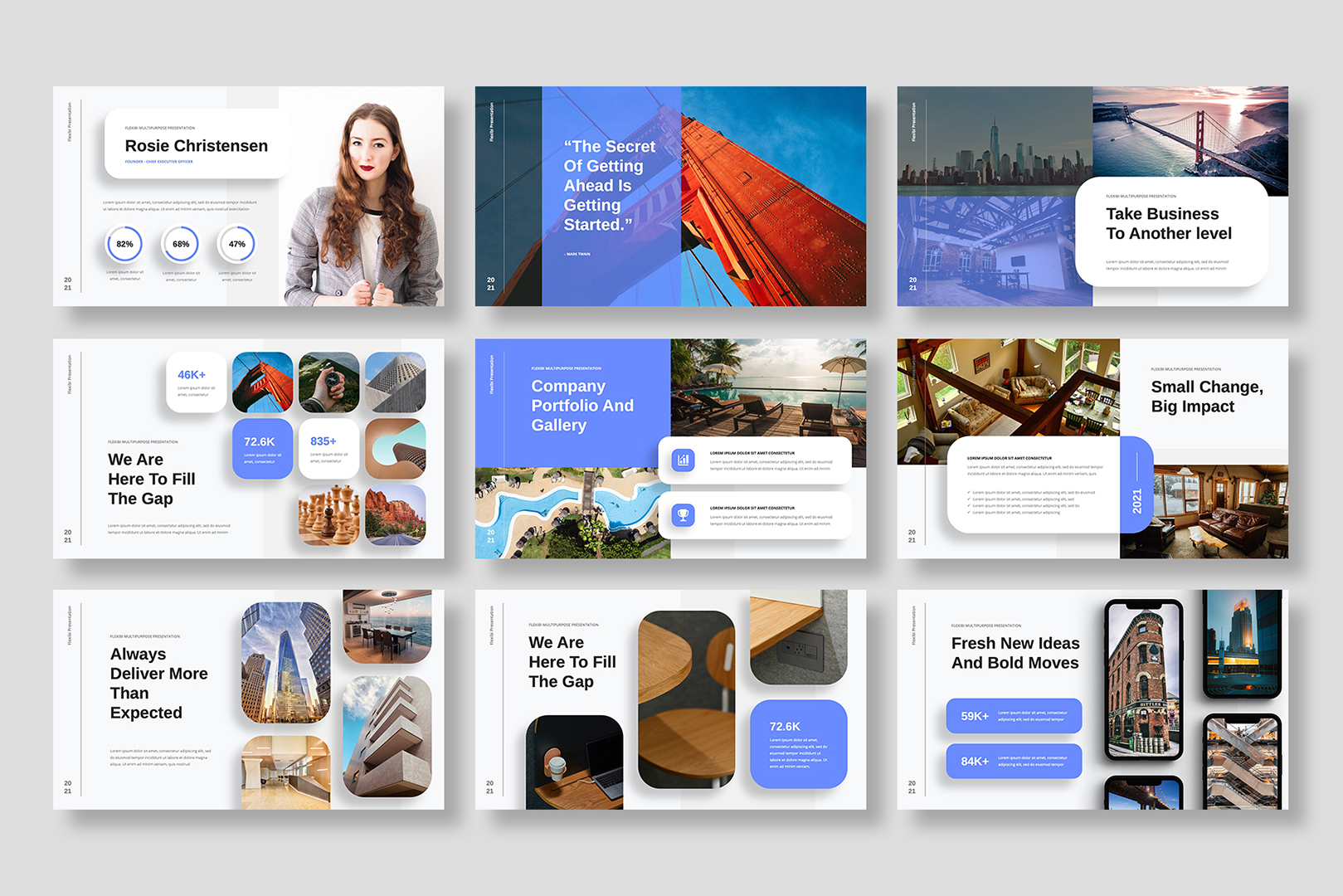 2021 Multipurpose Business PowerPoint Bundle, Presentation Templates