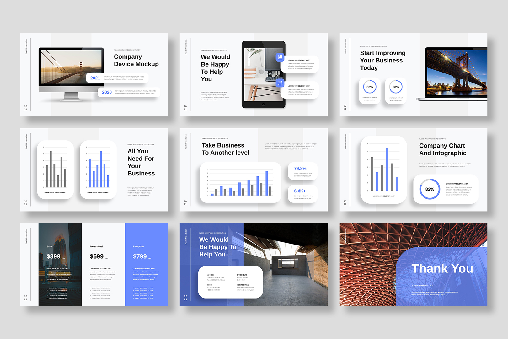 2021 Multipurpose Business Google Slides Bundle by fluffstudio ...