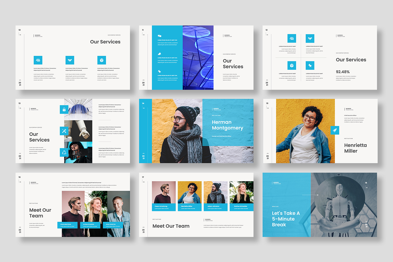 2021 Multipurpose Business Google Slides Bundle by fluffstudio ...