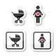 Baby icons set - parm, pregnancy, mother, Vectors | GraphicRiver